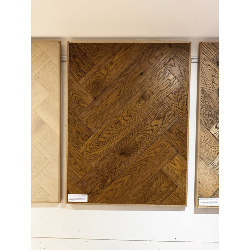 Boston Engineered Real Wood Herringbone Oak Handscraped Cognac UV Oiled