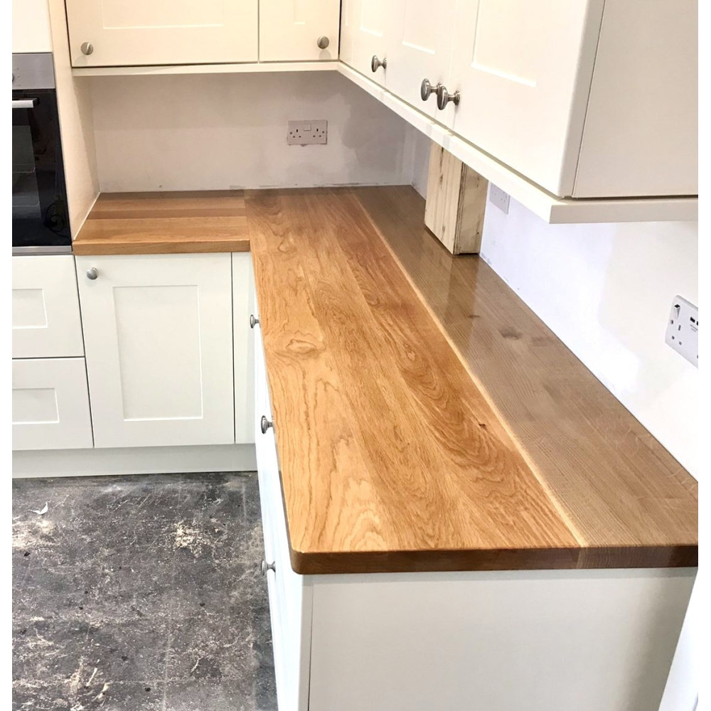 Solid Rustic Grade Fully Staved Oak Worktop